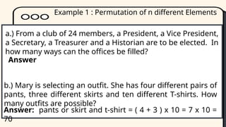 permutation for grade 12 and exercise for students | PPT