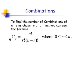 permutations-and-combinations for Quantitative Reasoning Class | PPT