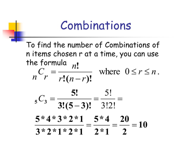 permutations-and-combinations for Quantitative Reasoning Class | PPT
