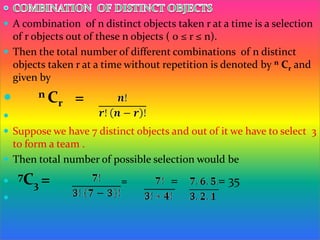 Permutations and-combinations-maths | PPT