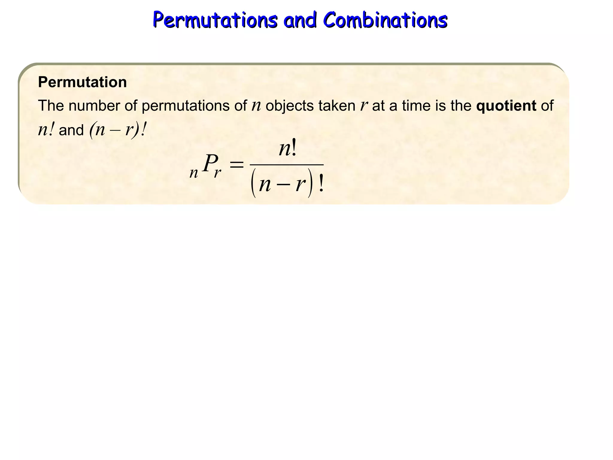 Permutations & Combinations | PPT
