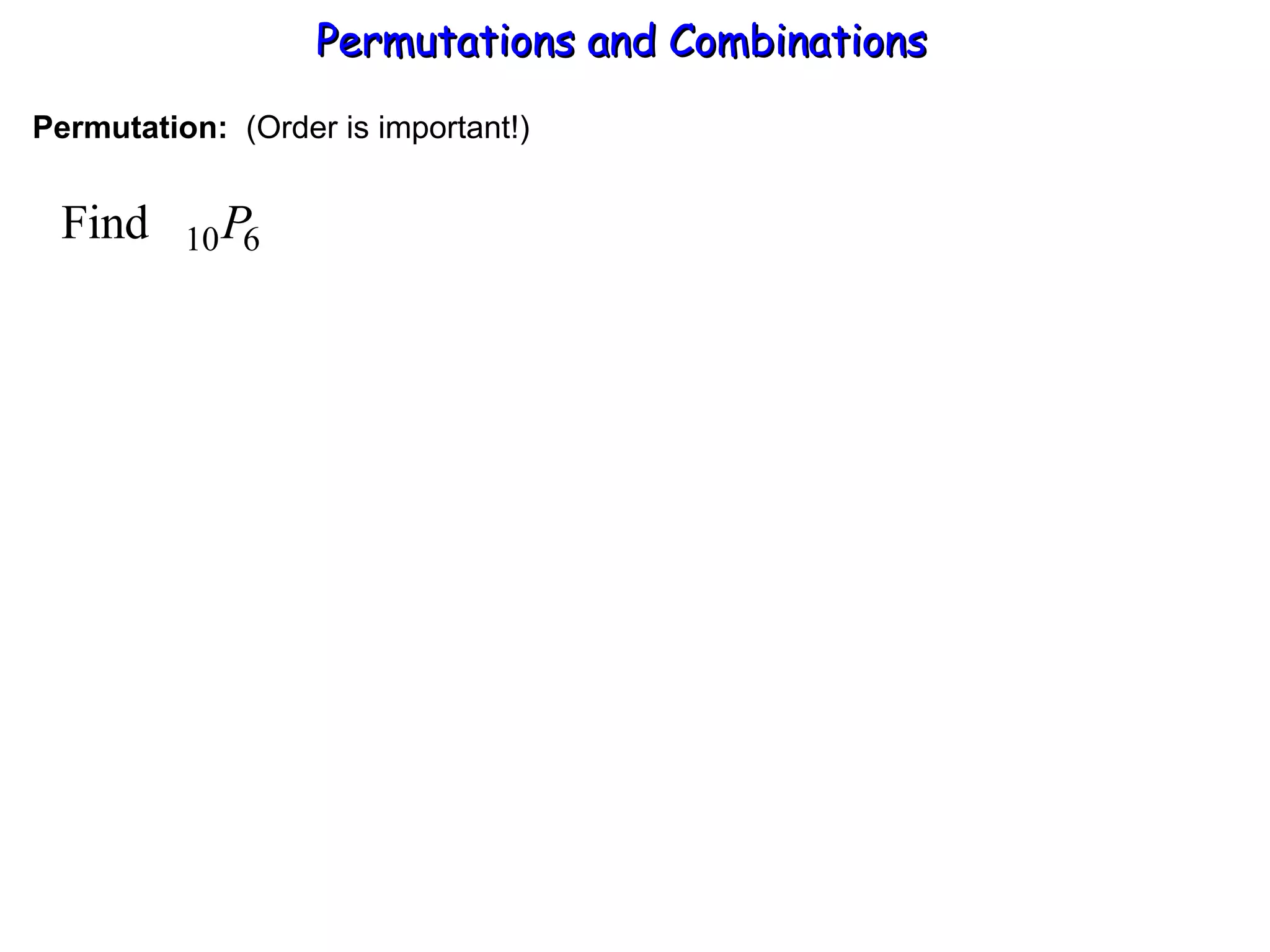 Permutations & Combinations | PPT