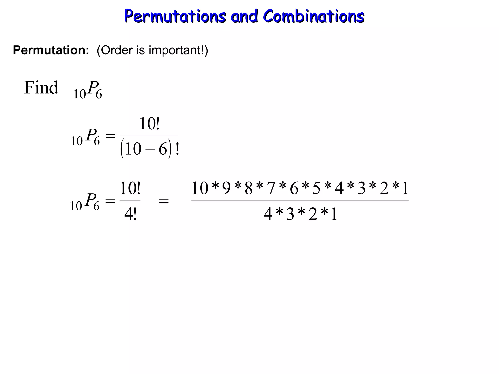Permutations & Combinations | PPT