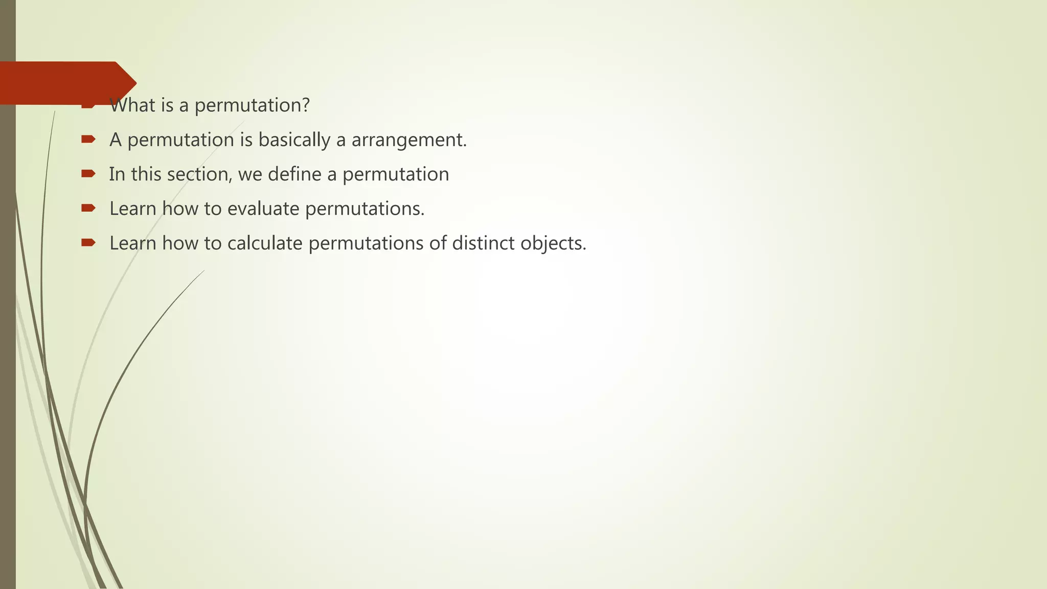 Permutations of distinct objects | PPT