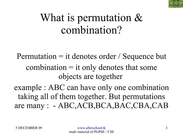 Permutations and combinations | ODP