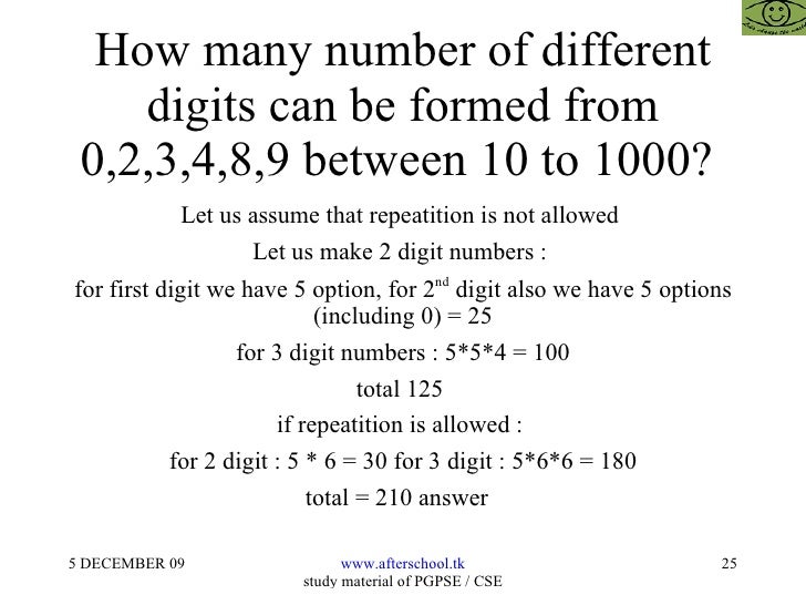 Permutations and combinations