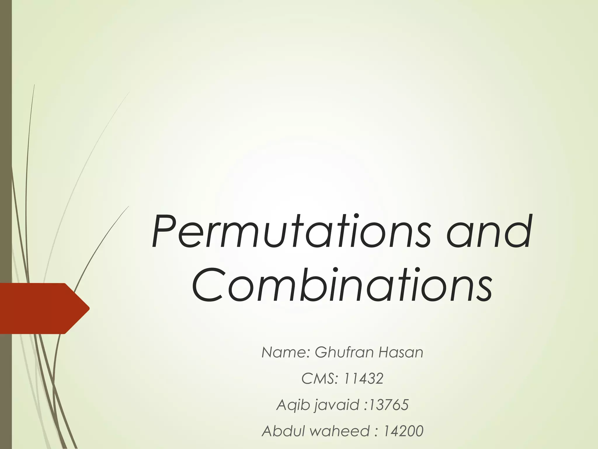 Permutations and combinations | PPT