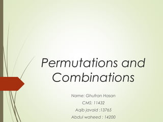 Permutations and combinations | PPT
