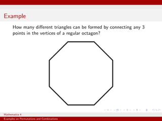 Permutations and combinations examples | PPT