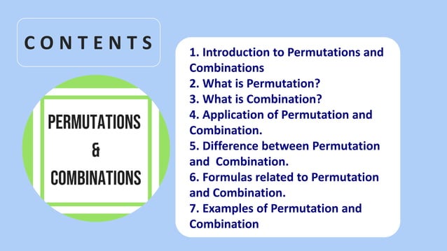 Permutations and combinations ppt | PPTX
