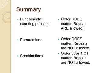 Permutations & combinations | PPTX