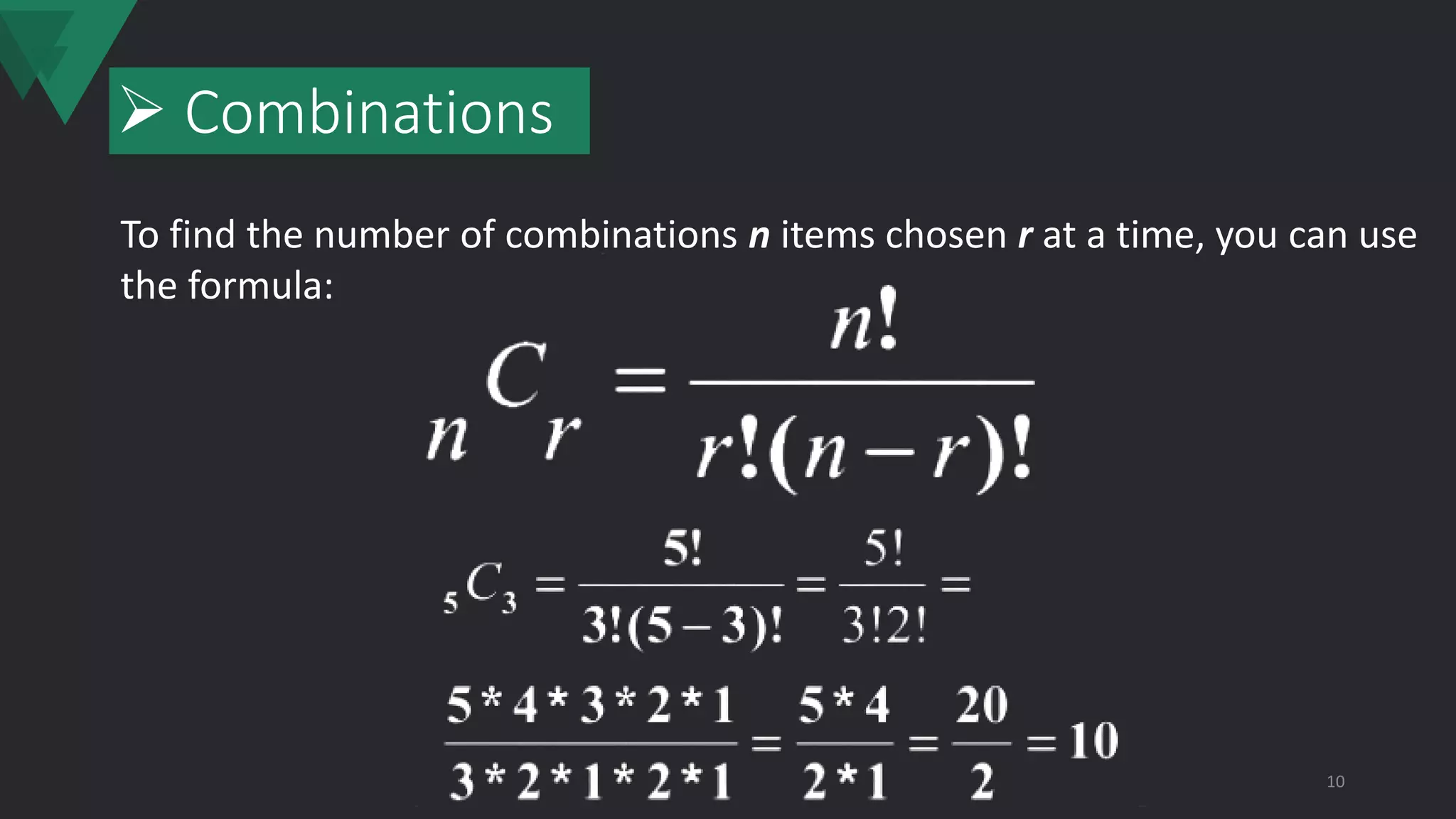 Permutations And Combinations Presentation Pptx Programming Languages Computing