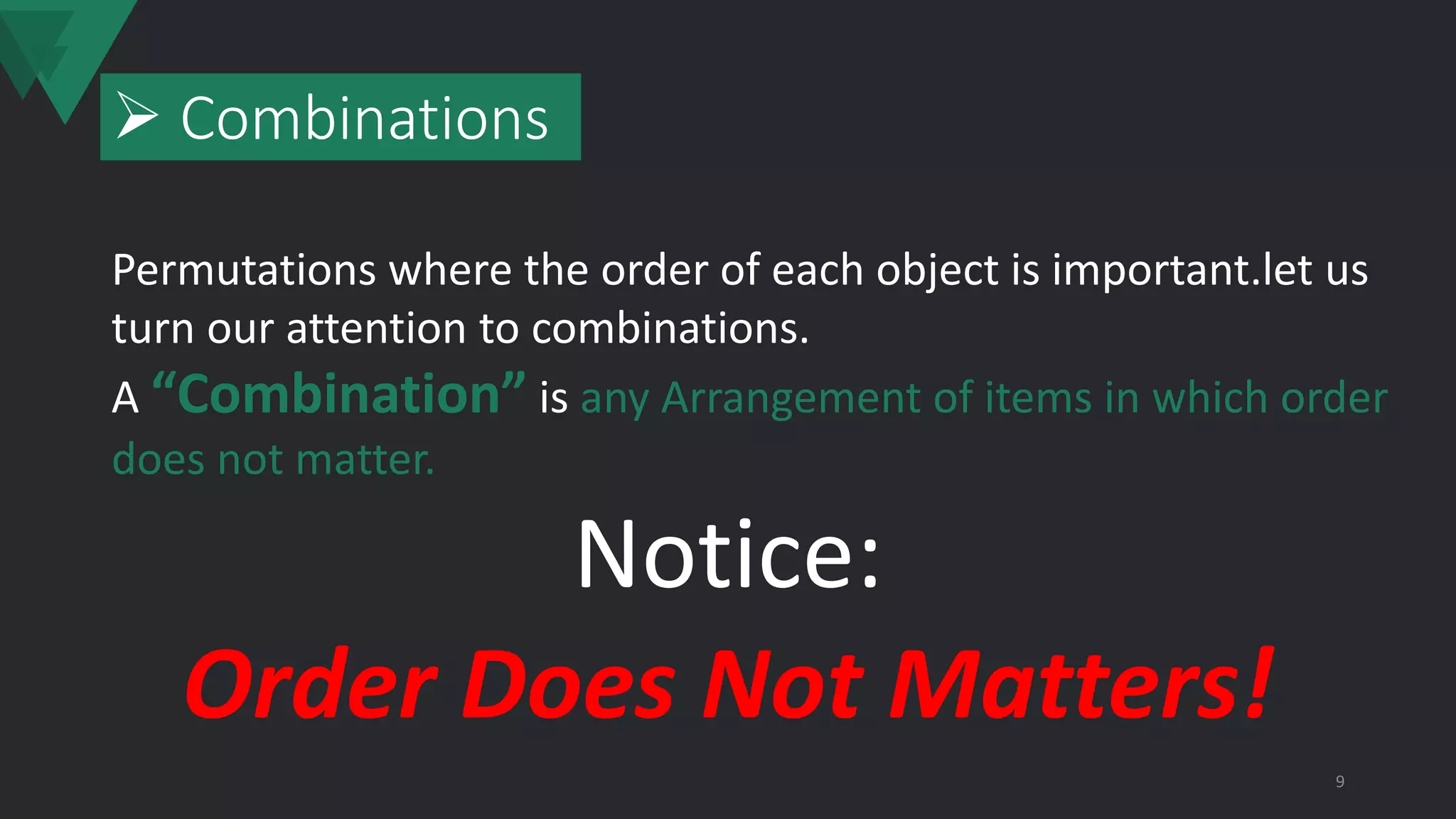 Permutations And Combinations Presentation Pptx Programming Languages