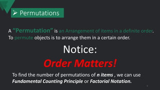 Permutations & Combinations Presentation | PPTX | Programming Languages | Computing
