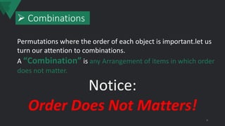 Permutations & Combinations Presentation | PPTX | Programming Languages | Computing