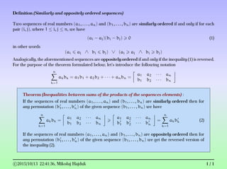 Permutation theorem and its use to proving inequalities. | PPT