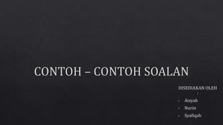 CONTOH SOALAN & SKEMA STPM PENGAJIAN PERNIAGAAN | PPTX