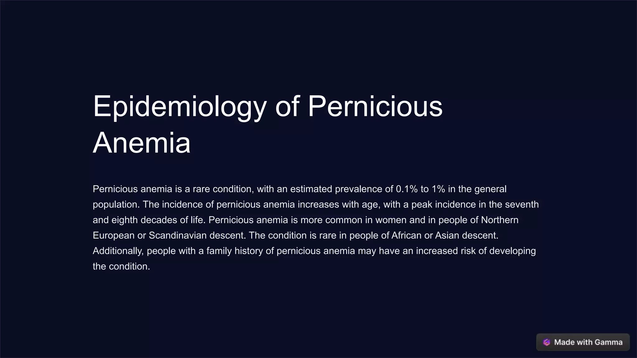 Pernicious Anemia Pathophysiology Ppt