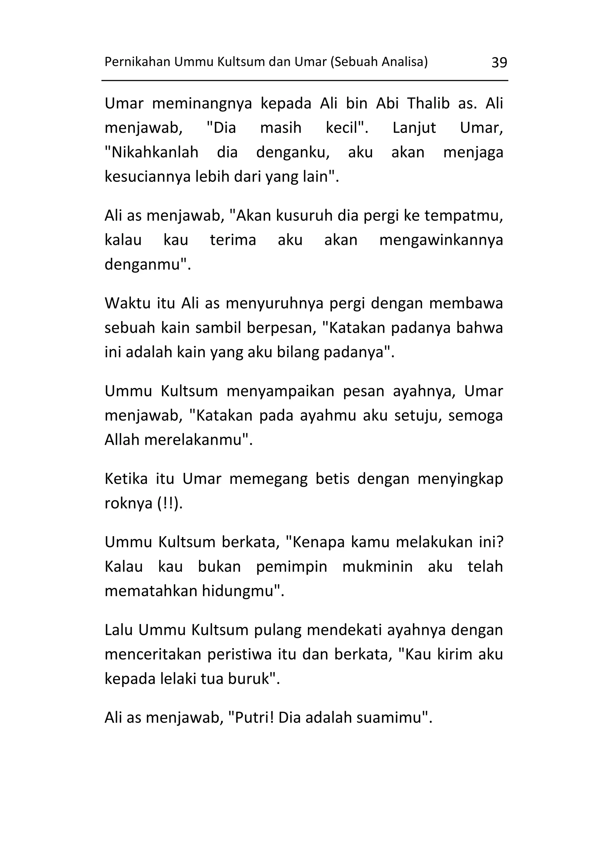 Pernikahan ummu kultsum dengan umar | PDF