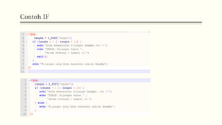 Pernyataan Kondisi dalam Pemrograman PHP | PPTX