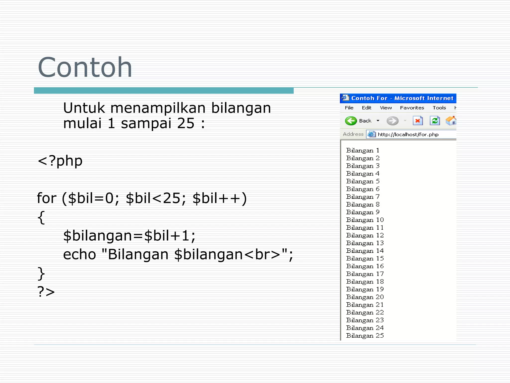 Pernyataan Perulangan dalam Pemrograman PHP | PPT