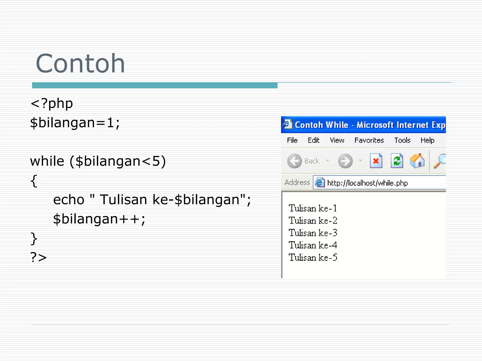Pernyataan Perulangan dalam Pemrograman PHP | PPT