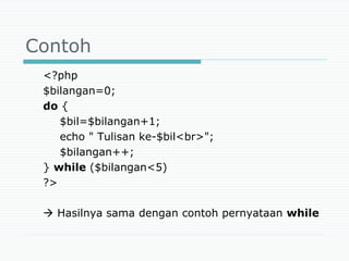 Pernyataan Perulangan dalam Pemrograman PHP | PPT