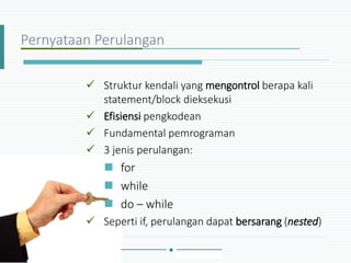 Pernyataan Perulangan dalam Pemrograman PHP | PPT