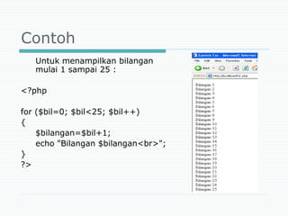 Pernyataan Perulangan dalam Pemrograman PHP | PPT