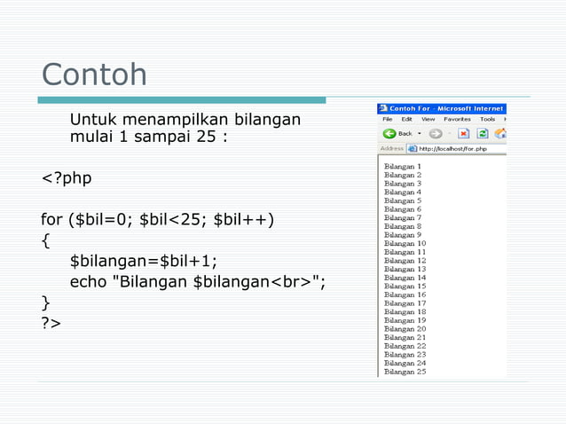 Pernyataan Perulangan dalam Pemrograman PHP | PPT