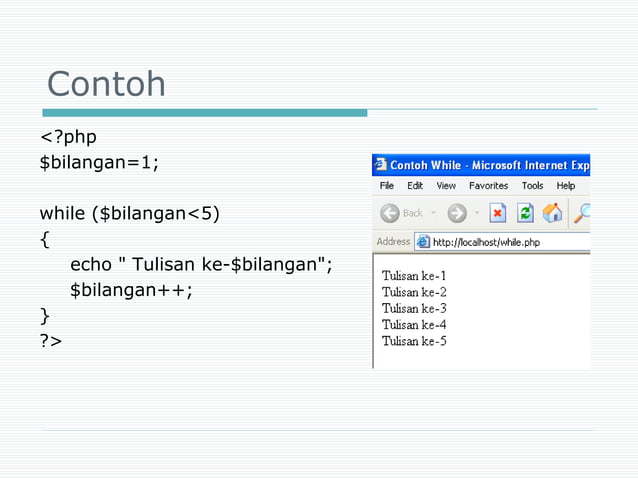 Pernyataan Perulangan dalam Pemrograman PHP | PPT