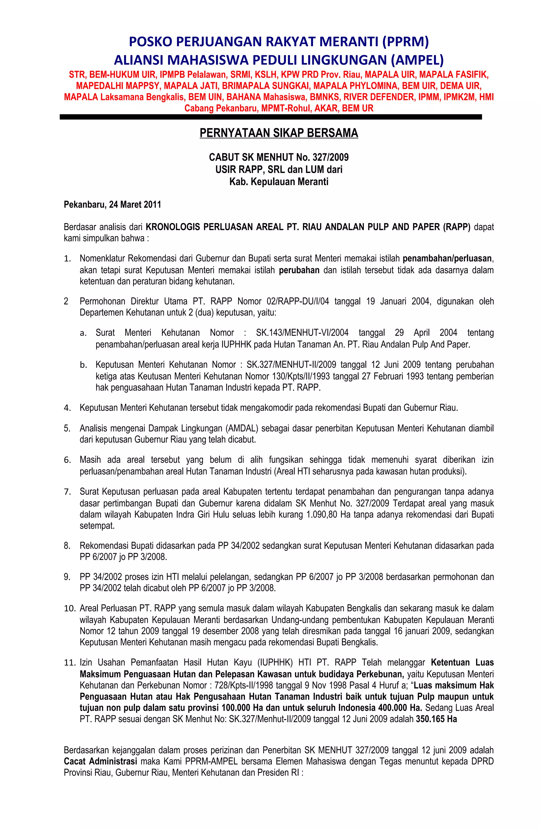 Izin RAPP di Pulau Padang Cacat Administrasi | DOC