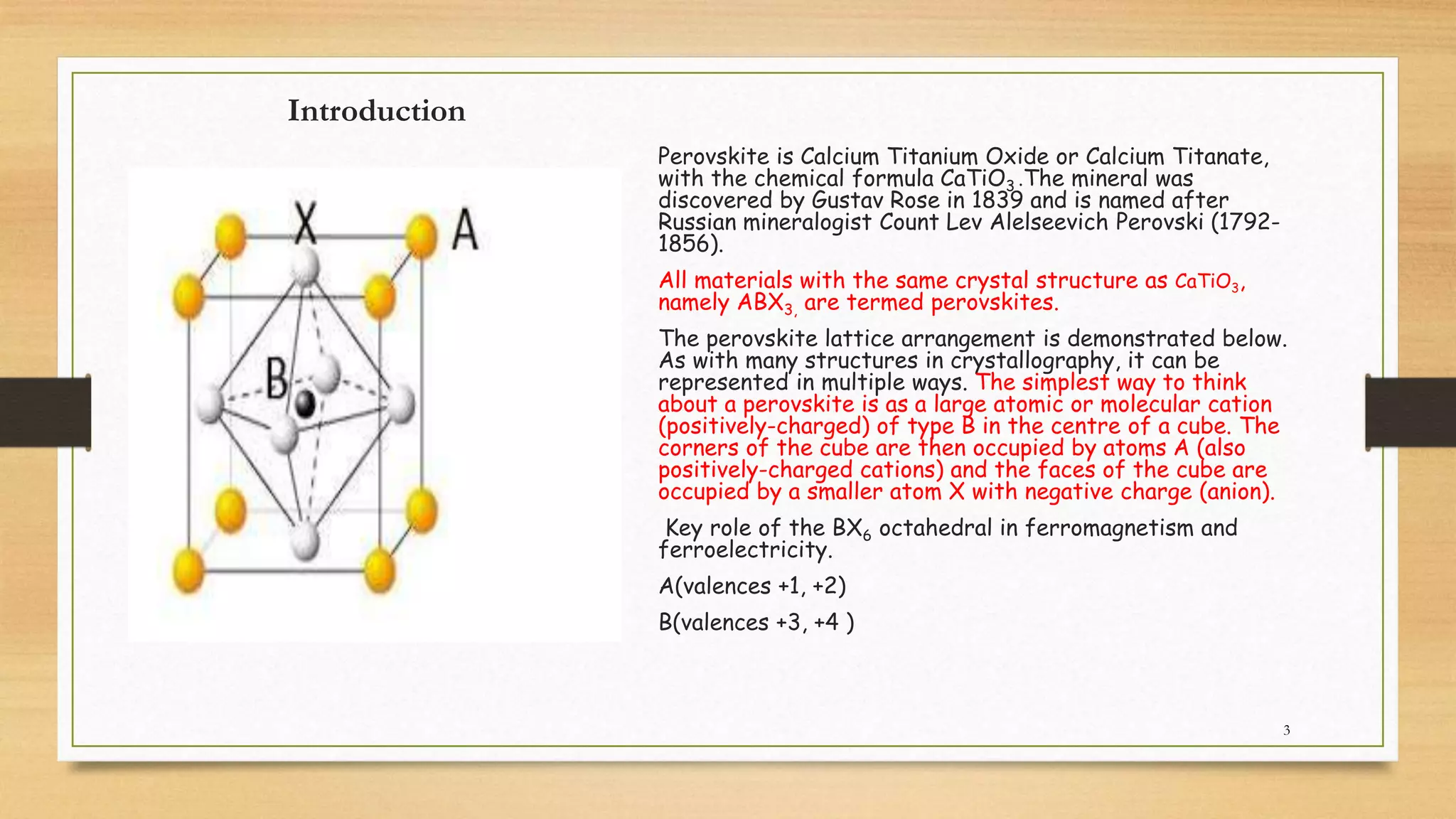 New Material:Perovskites presentation | PPTX