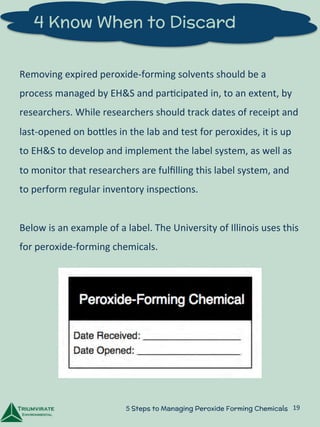 5 Steps to Managing Peroxide-Forming Chemical | PDF
