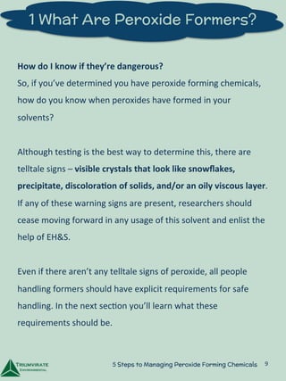 5 Steps to Managing Peroxide-Forming Chemical | PDF