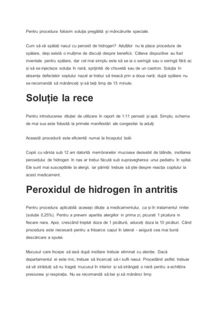 Peroxid la nas | DOCX