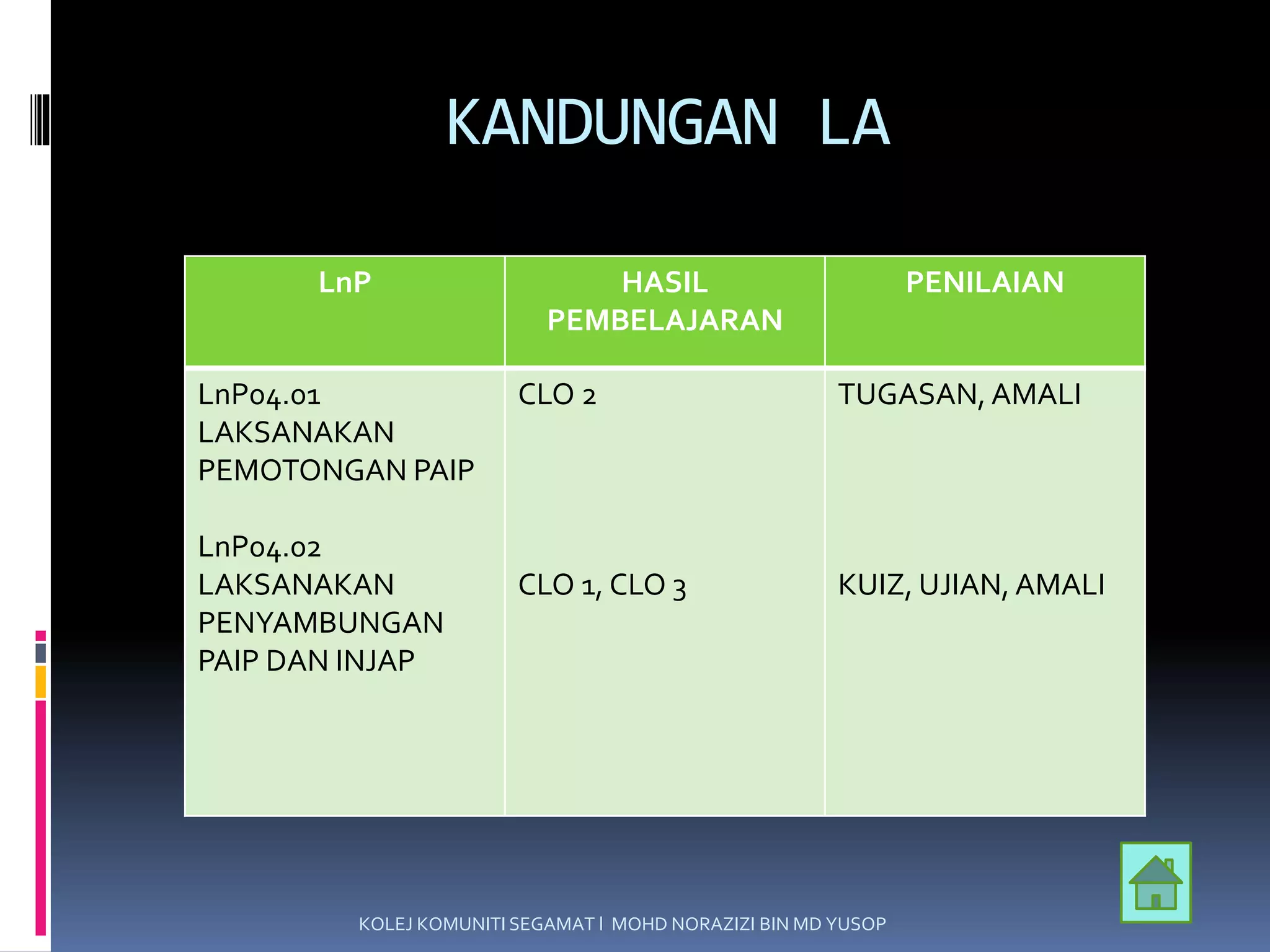 Perpaipan (laksanakan penyambungan paip dan injap) | PPTX