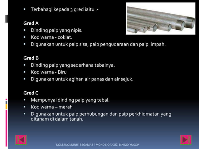 Perpaipan (laksanakan penyambungan paip dan injap) | PPTX