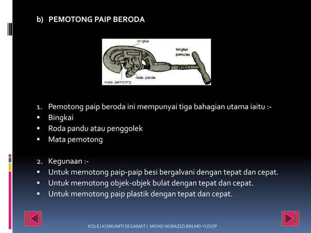 Perpaipan (laksanakan penyambungan paip dan injap) | PPTX