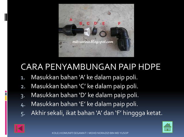 Perpaipan (laksanakan penyambungan paip dan injap) | PPTX