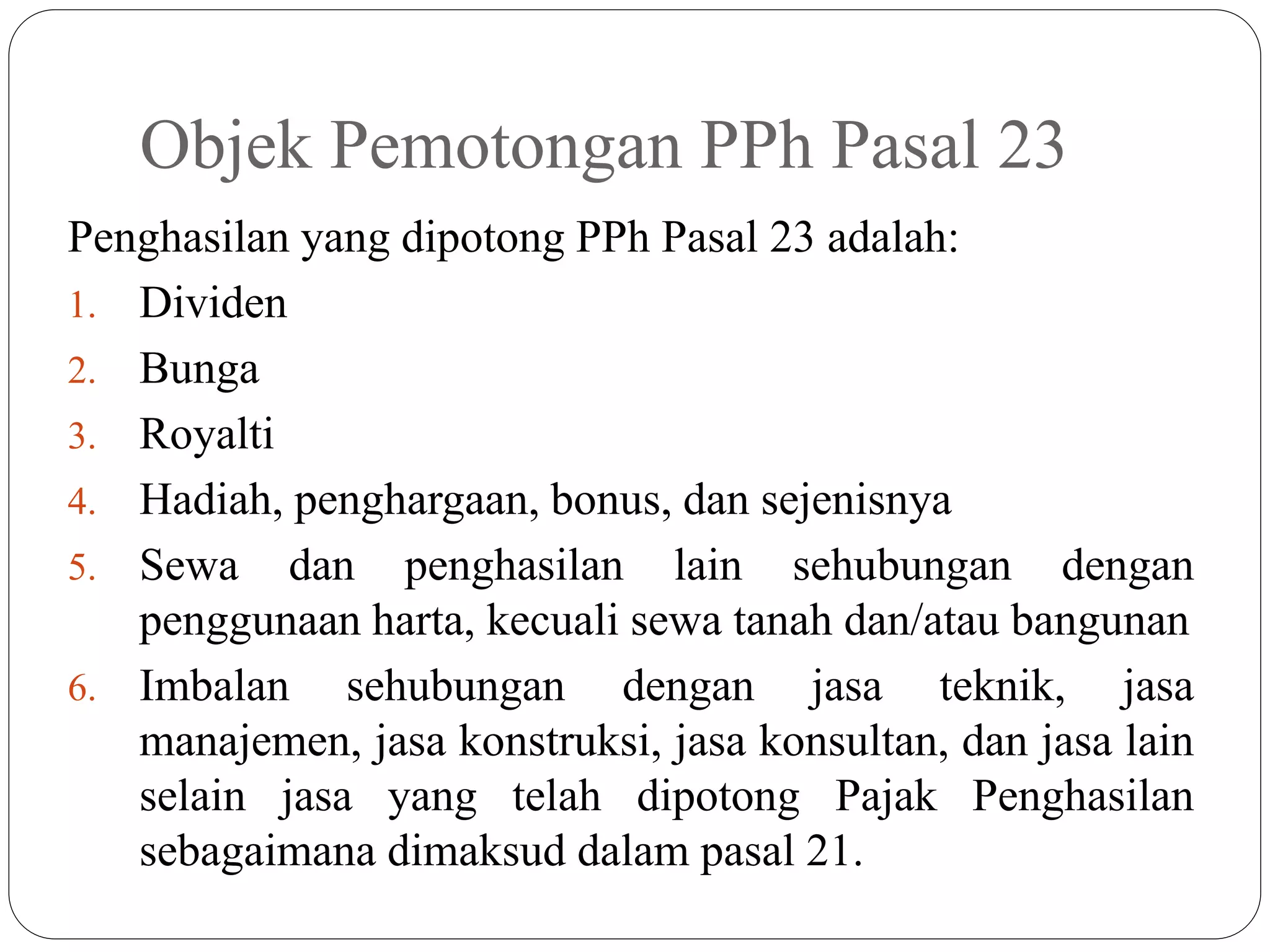 Perpajakan PPh Pasal 23 dan 24 | PPTX