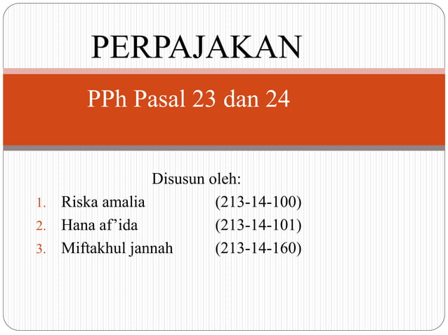 Perpajakan PPh Pasal 23 dan 24 | PPTX