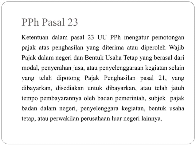 Perpajakan PPh Pasal 23 dan 24 | PPTX