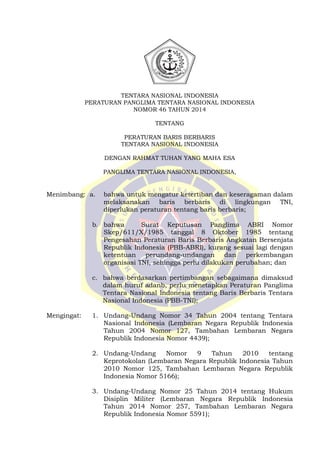 Perpang tni no. 46 th. 2014 | PDF