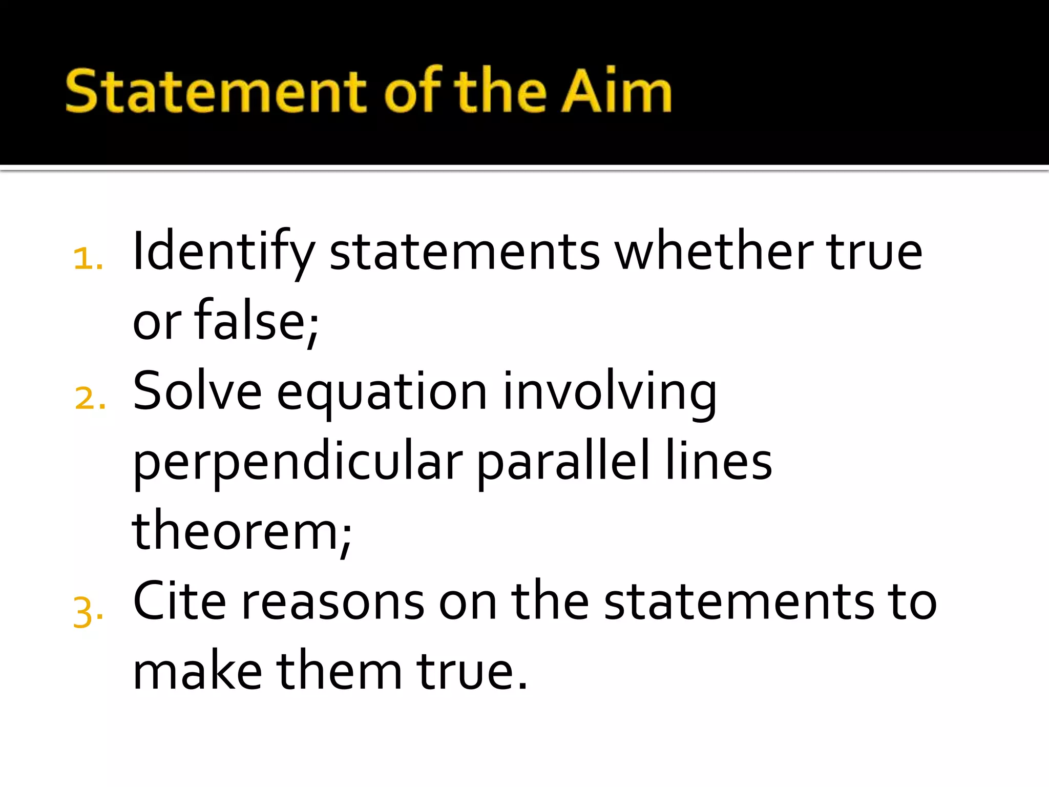 Perpendicular parallel lines theorem | PPTX