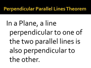 Perpendicular parallel lines theorem | PPTX