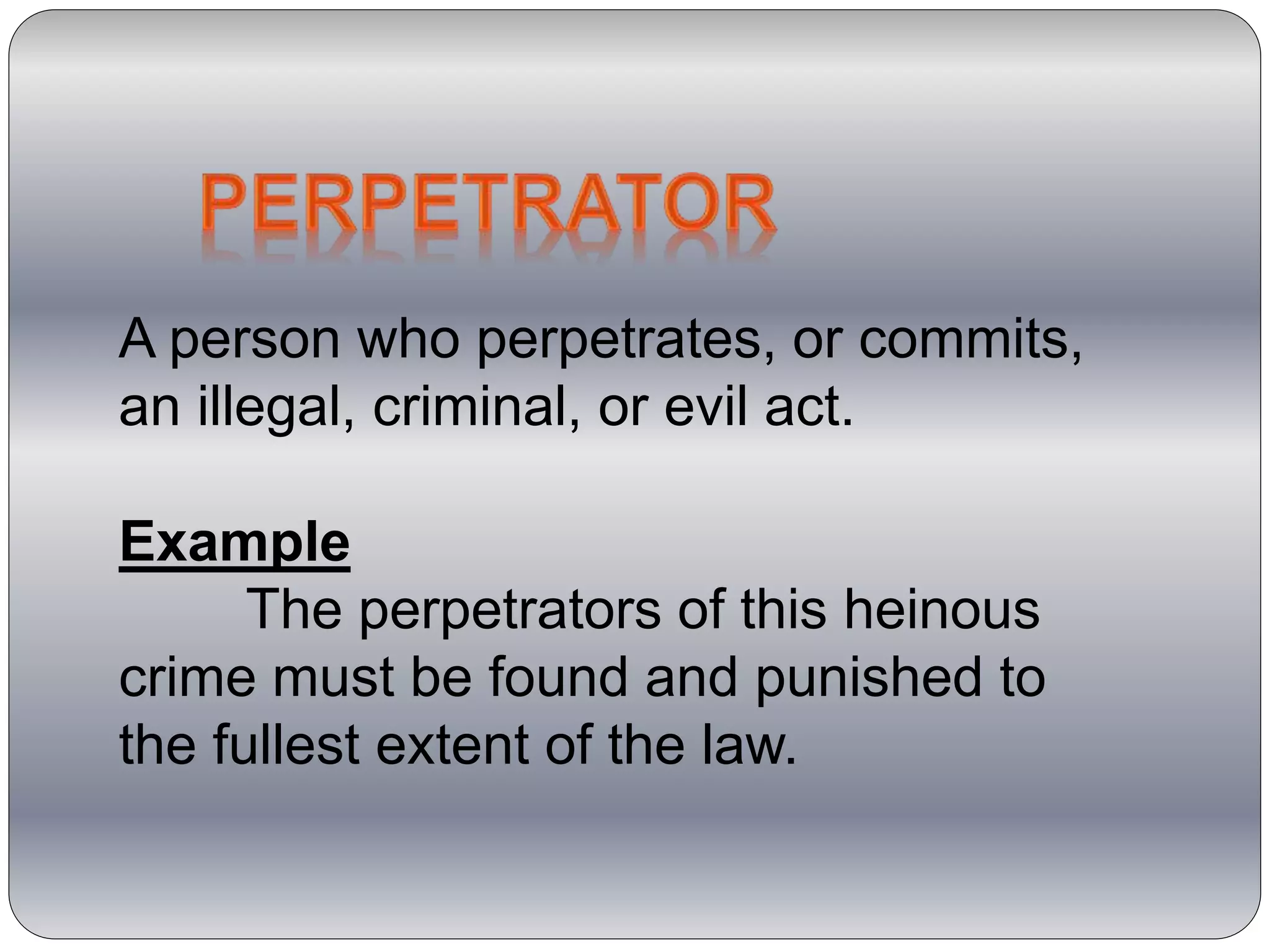 Perpetrator and victims | PPTX