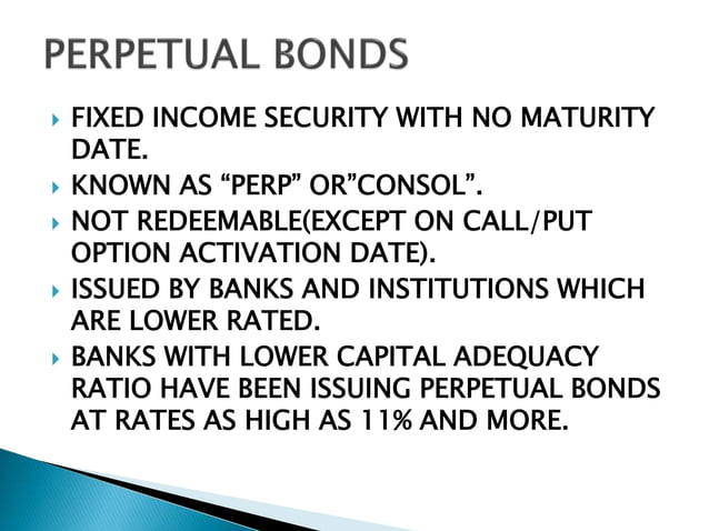 Perpetual bonds and masala bonds | PPTX