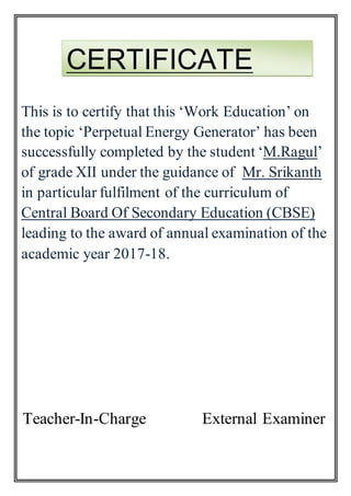 Perpetual Energy Generator | DOCX