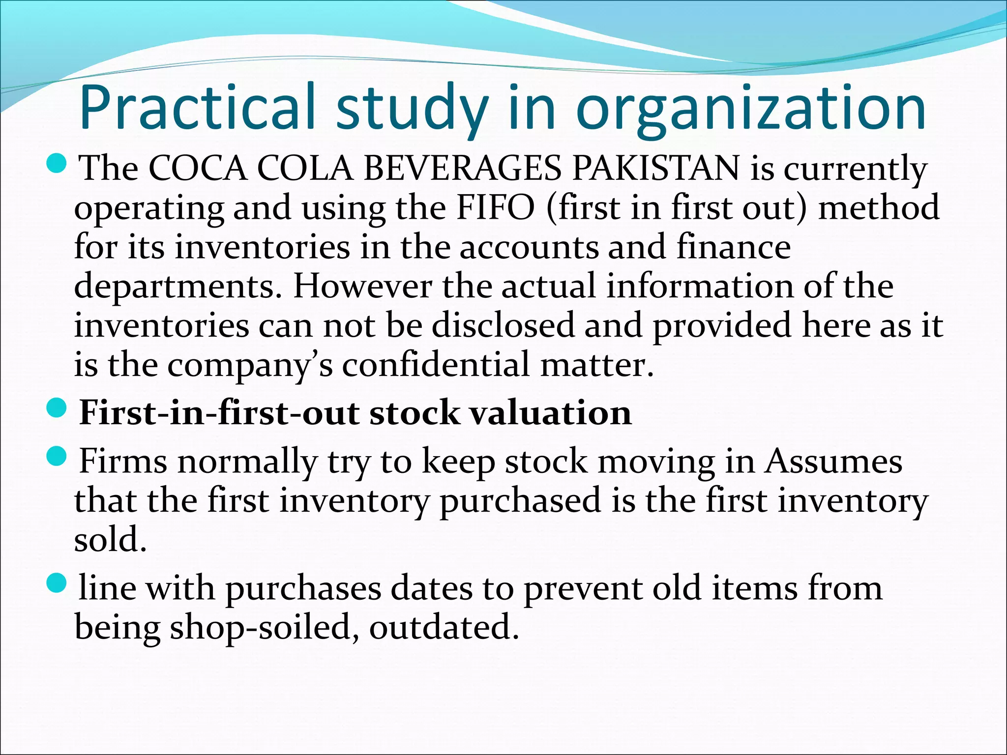 Perpetual inventory system in coca cola | PPT